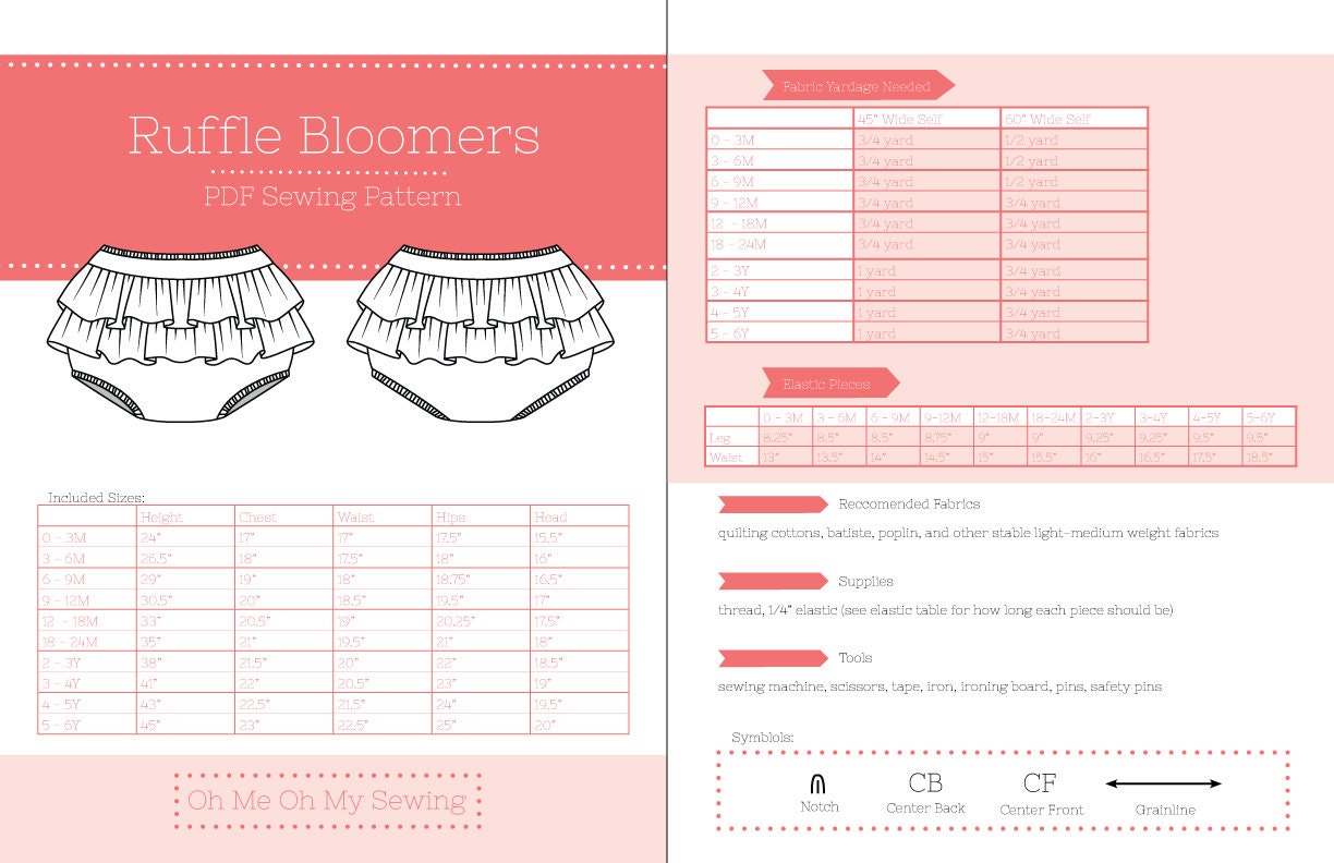 Ruffle Bloomers PDF Sewing Pattern - Etsy