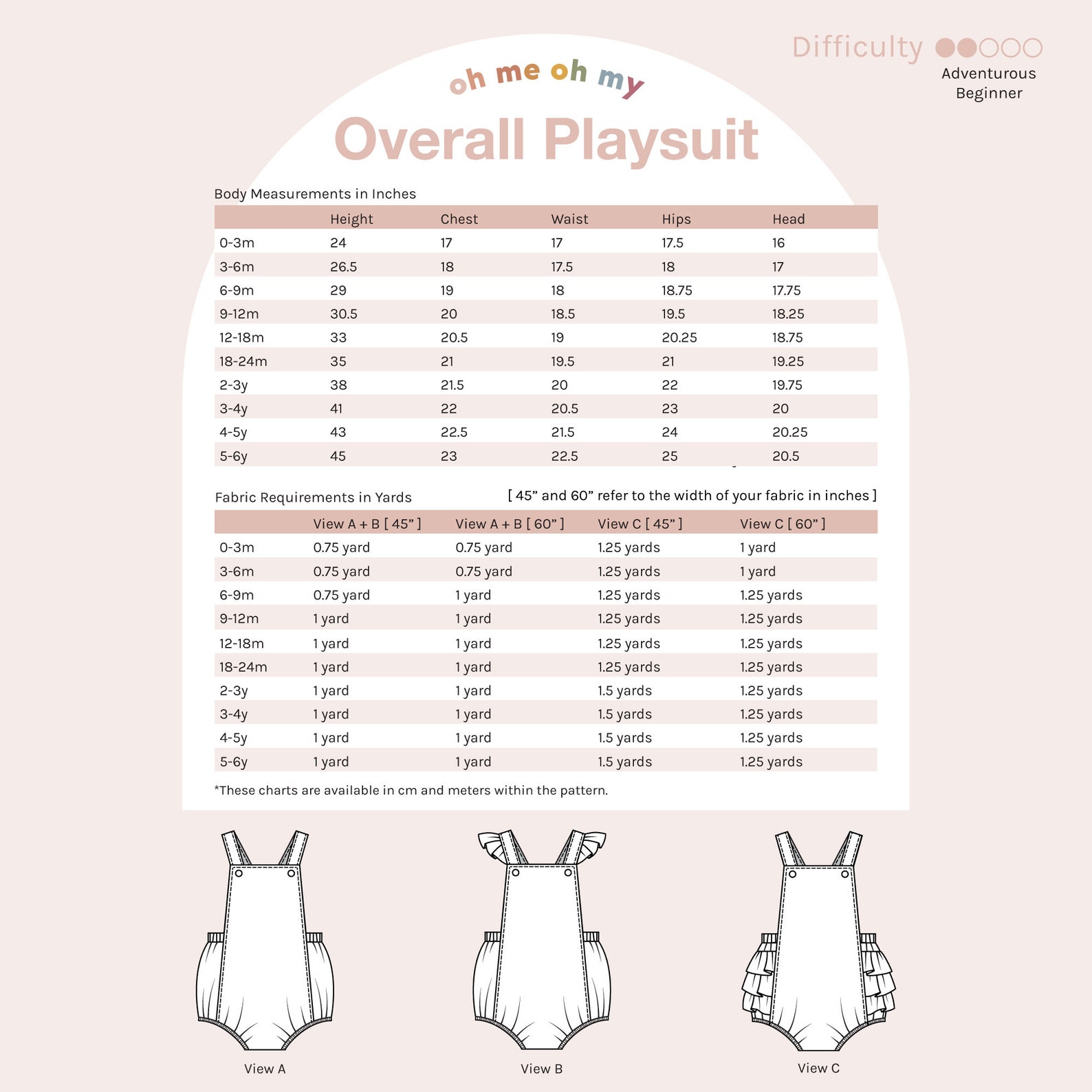 Overall Playsuit PDF Sewing Pattern - Etsy
