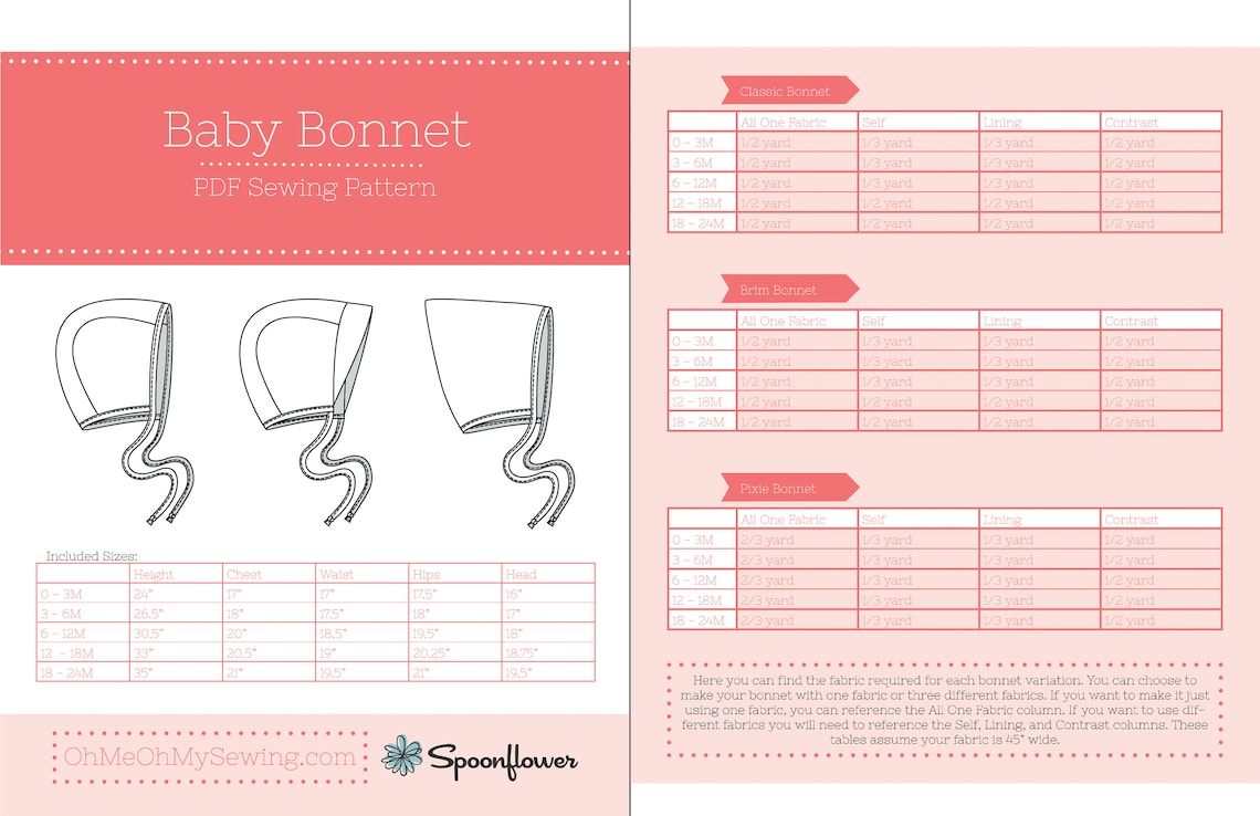 Bonnet Bundle PDF Sewing Pattern - Etsy