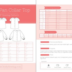 Peter Pan Collar Top PDF Sewing Pattern - Etsy