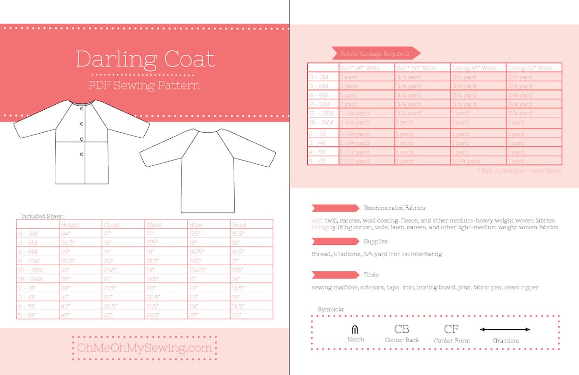 Darling Coat PDF Sewing Pattern - Etsy