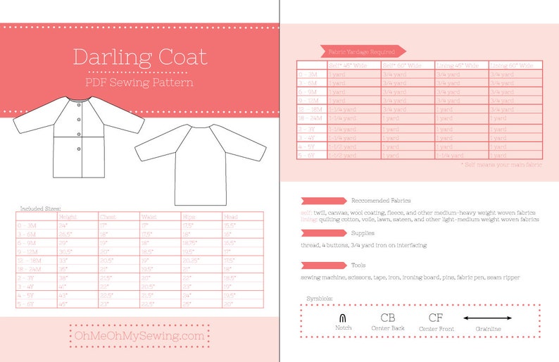 Darling Coat PDF Sewing Pattern - Etsy Canada