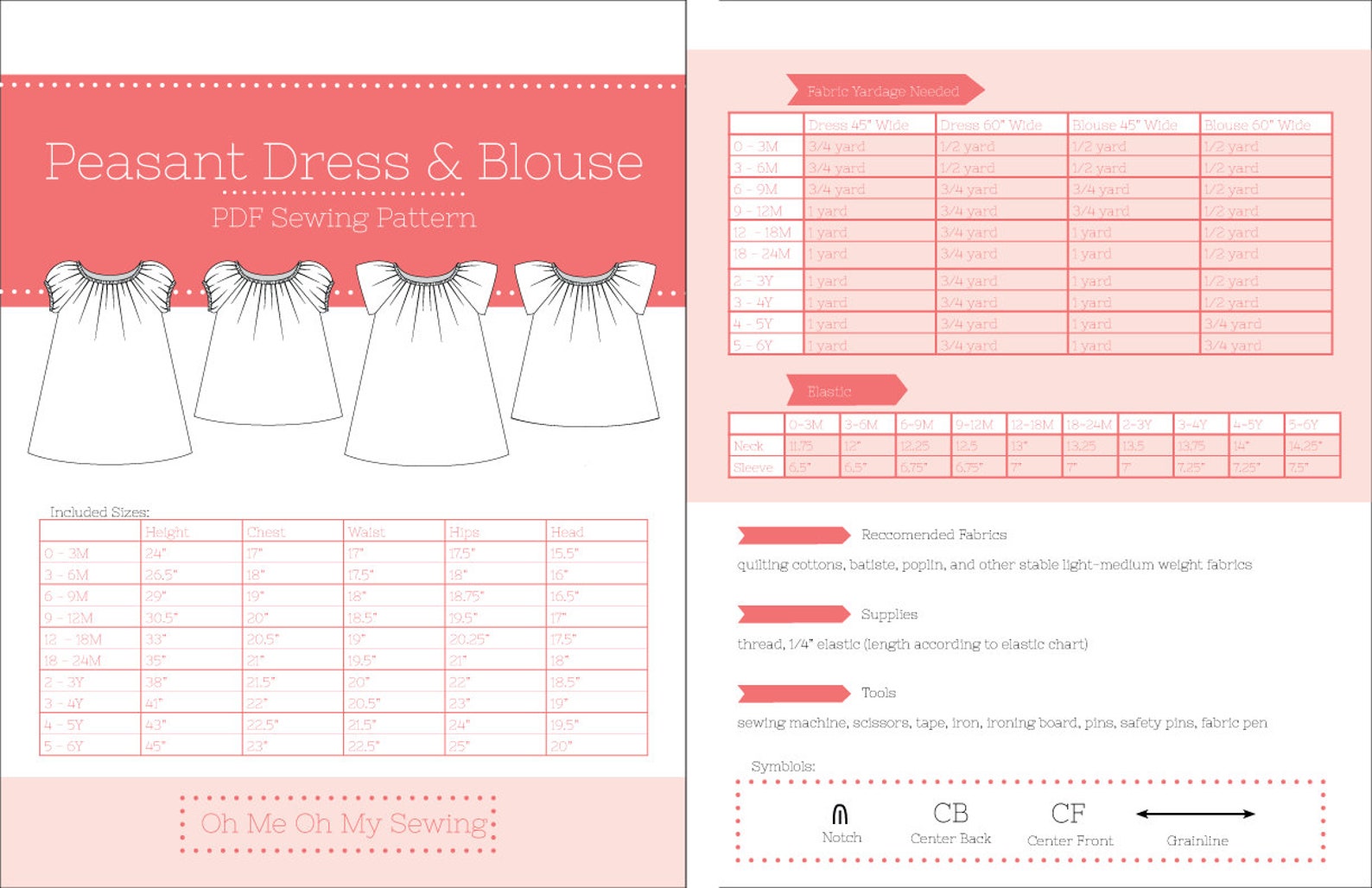 Easy Peasy Peasant Blouse PDF Sewing Pattern - Etsy