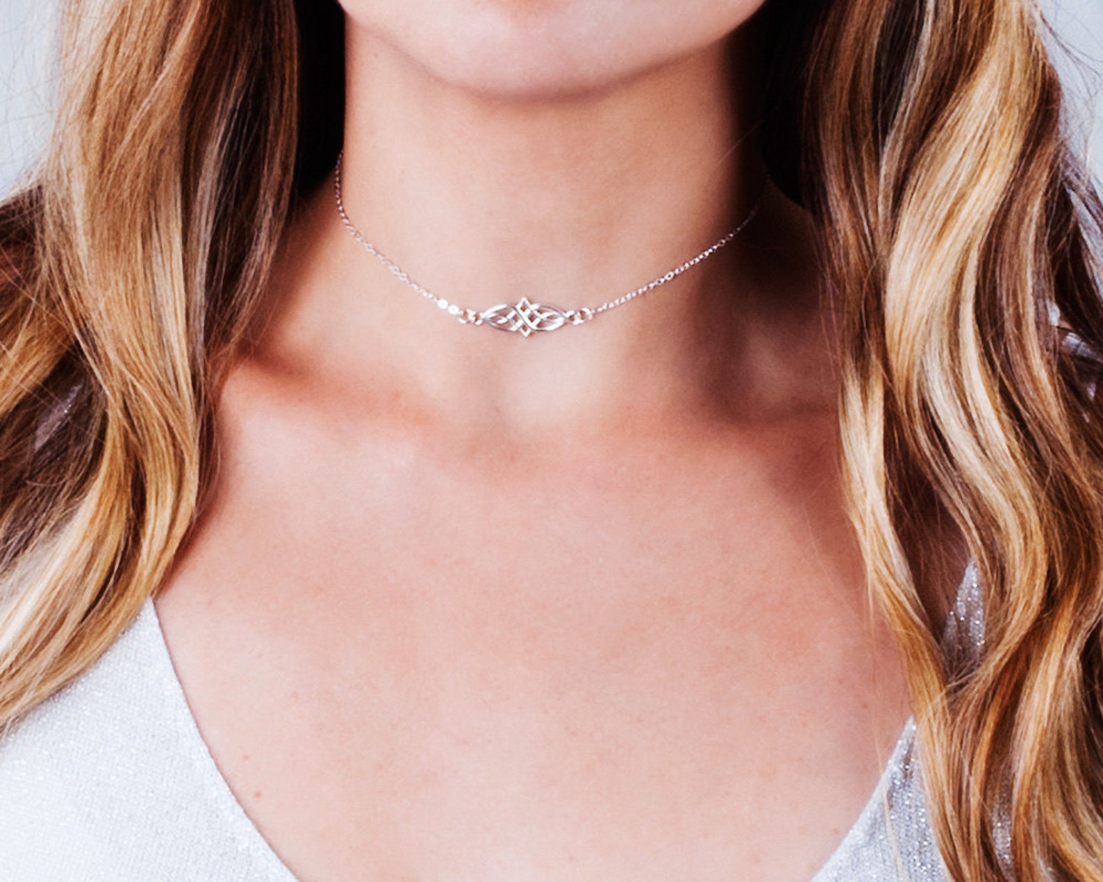 Lariat Y Necklace With Celtic Choker Necklace Set of 2 | Etsy