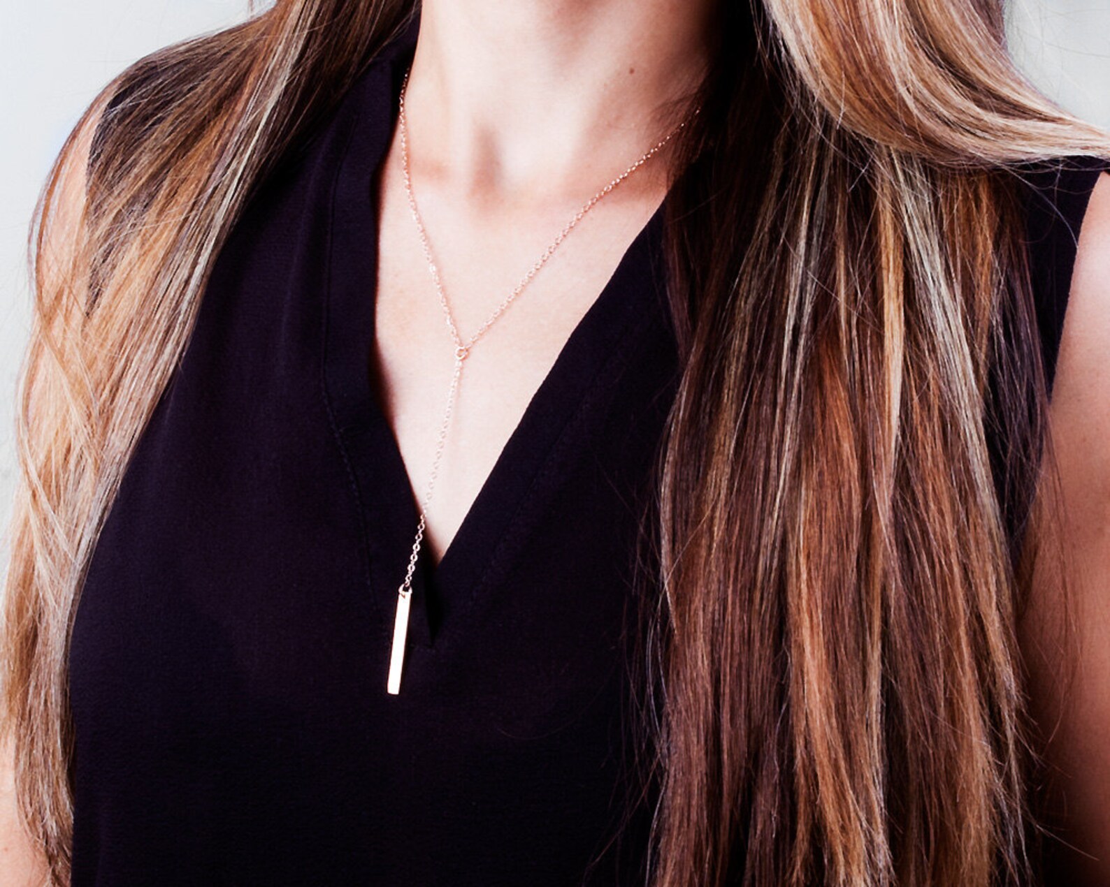 Gold Bar Lariat Gold Y Necklace Custom Lariat Bar Lariat | Etsy