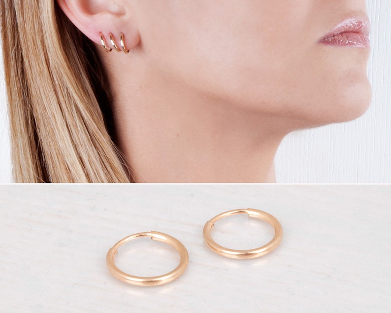 Gold Filled Hoop Earrings Delicate Earrings Tiny Hoops Pair | Etsy