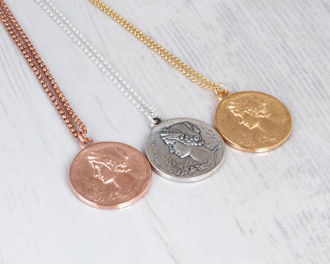 Extra Long Coin Necklace Sterling Silver Long Coin Necklace - Etsy