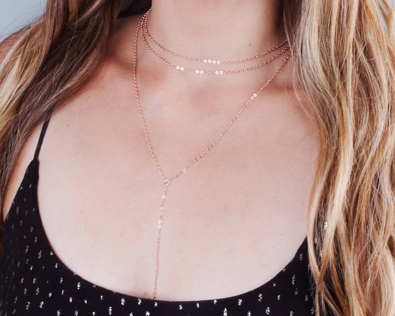 Rose Gold Choker Necklace Delicate Choker Layered Necklace - Etsy Rose Gold Choker Necklace Delicate Choker Layered Necklace - Etsy