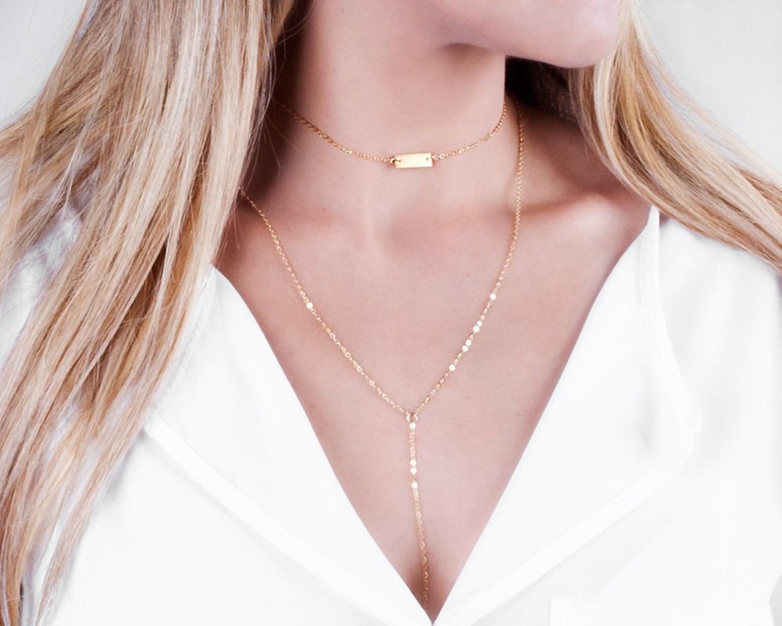 Small Bar Choker Necklace Personalized Bar Choker Delicate | Etsy