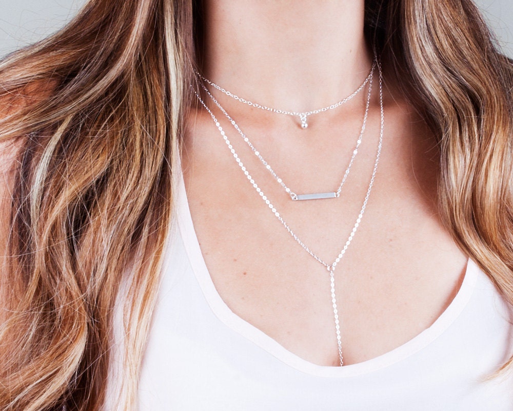 Minimalist Bar Necklace, Sterling Silver, Gold, Rose Gold Minimalist Bar Necklace, Sterling Silver, Gold, Rose Gold