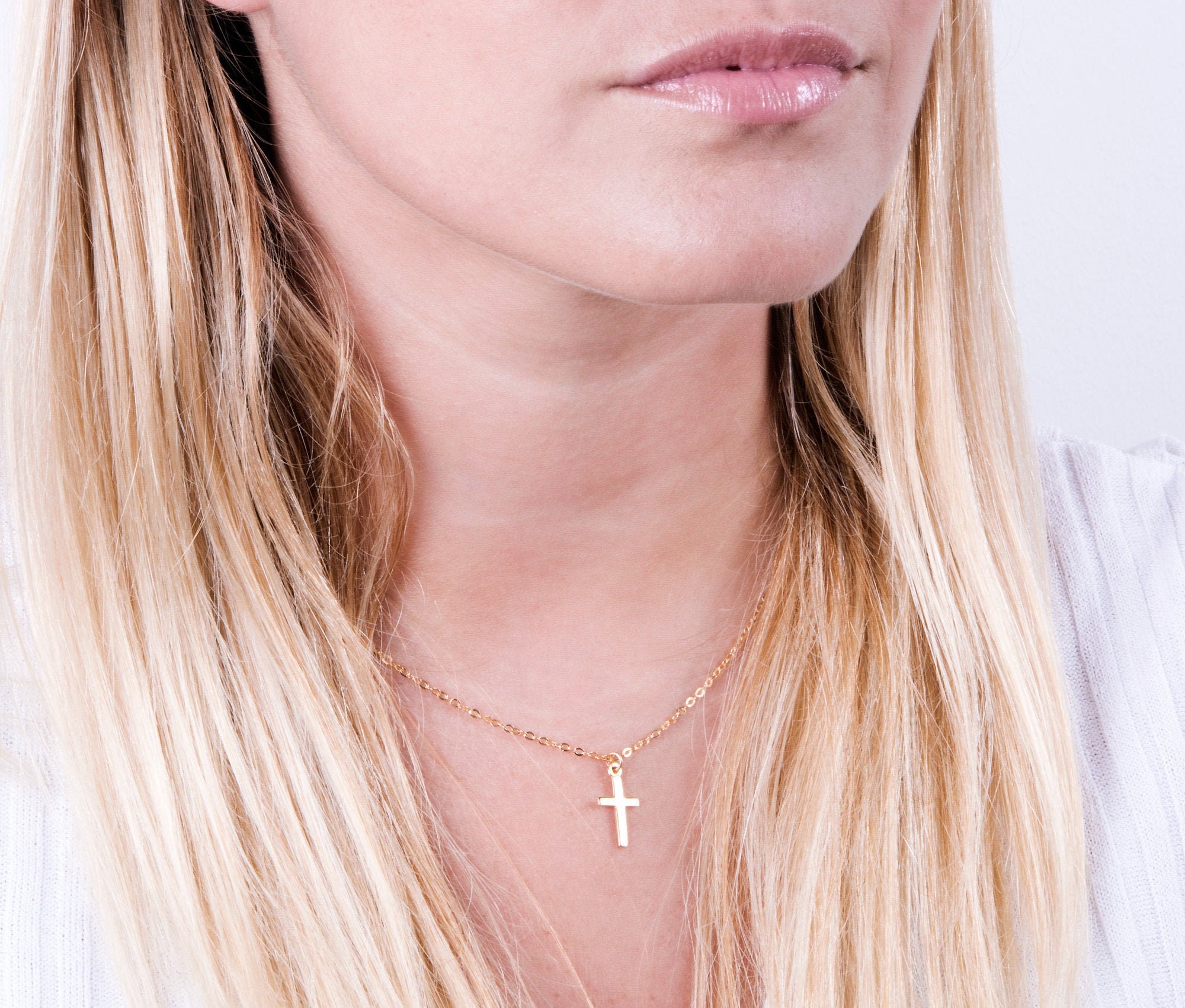 Cross Choker Necklace Cross Necklace Dainty Cross Choker | Etsy