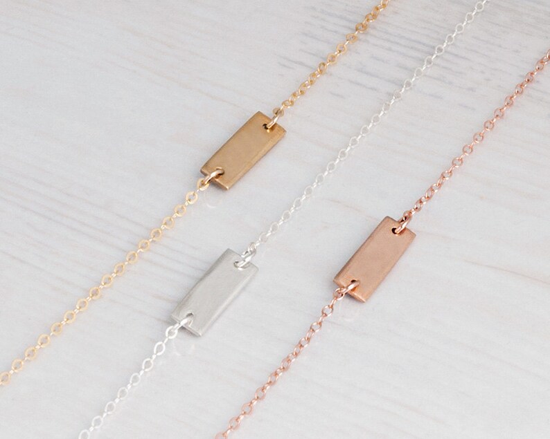 Small Bar Choker Necklace Personalized Bar Choker Delicate | Etsy