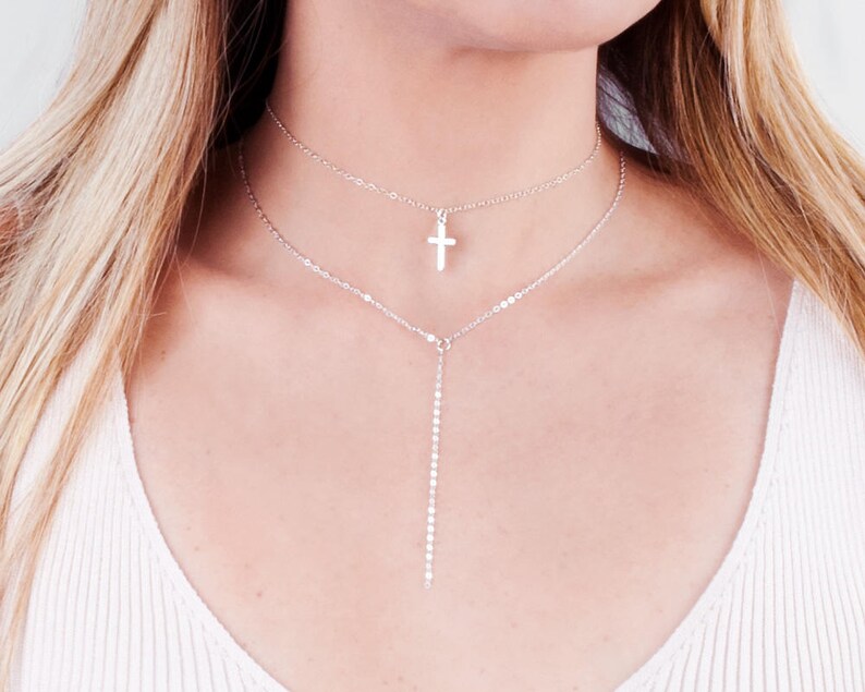 Cross Choker Necklace Cross Necklace Dainty Cross Choker - Etsy