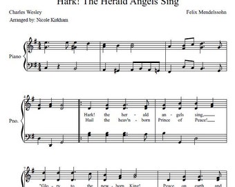 Hark! the Herald Angels Sing Piano Sheet Music, Easy Piano Sheet Music ...