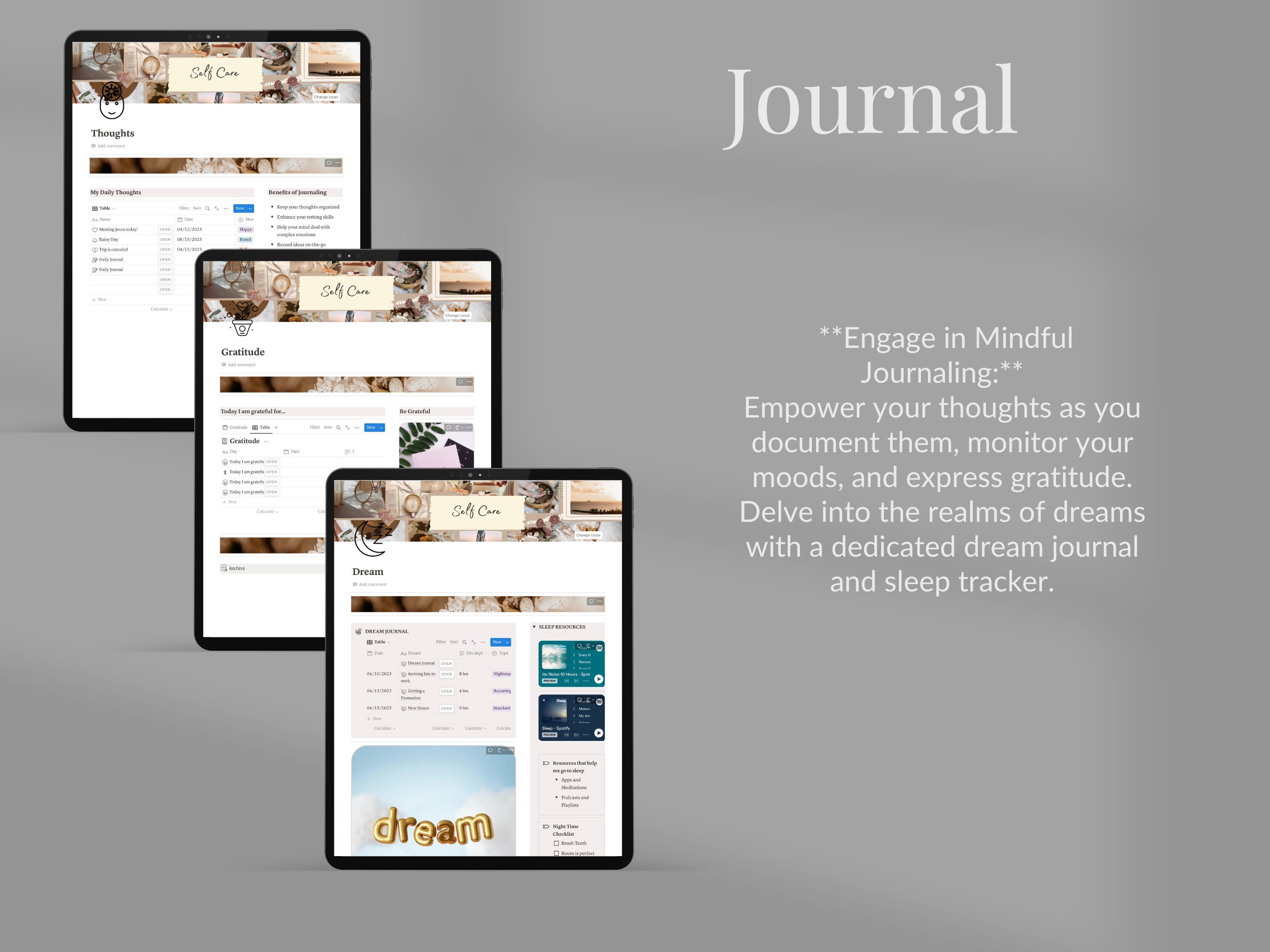Notion Template Self-care Planner: Goals, Mindfulness, Habit Tracker ...