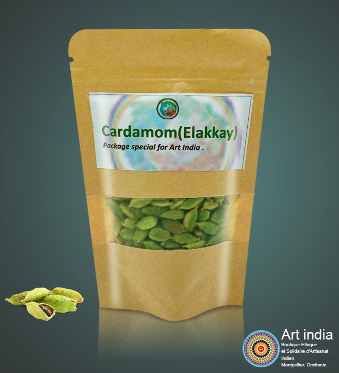 Whole Uncalibrated Green Cardamom Seeds, 50g. Origin: Kerala, South ...