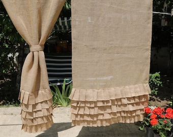 Hessian curtains | Etsy