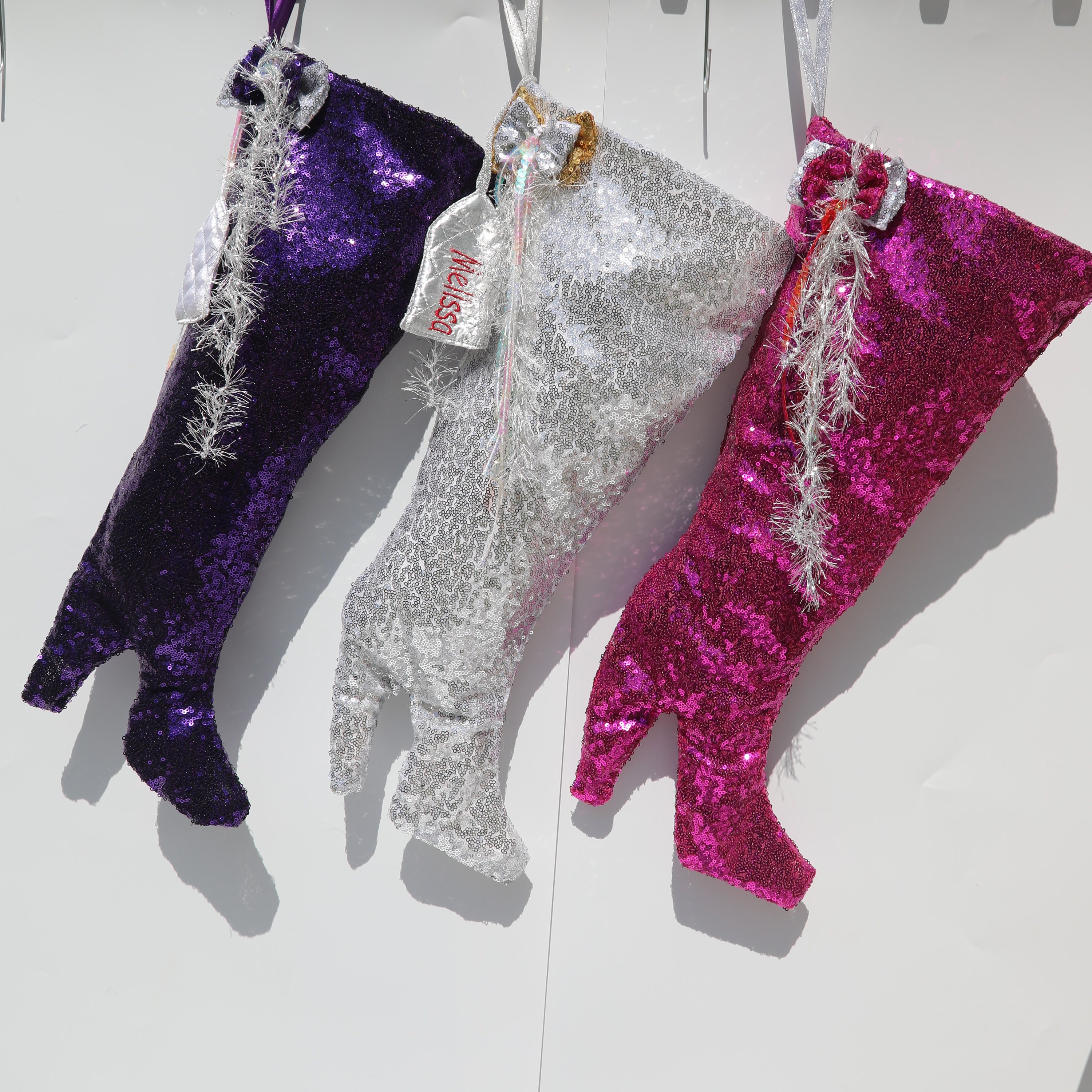 High Heel Christmas Stocking Sequin Womens Stockings - Etsy