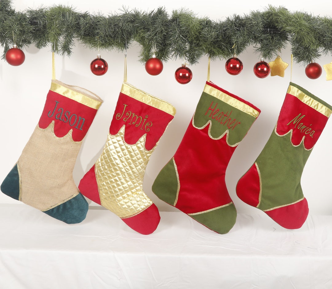 Christmas Stocking, Velvet Christmas Tree Decoration, Personalized ...
