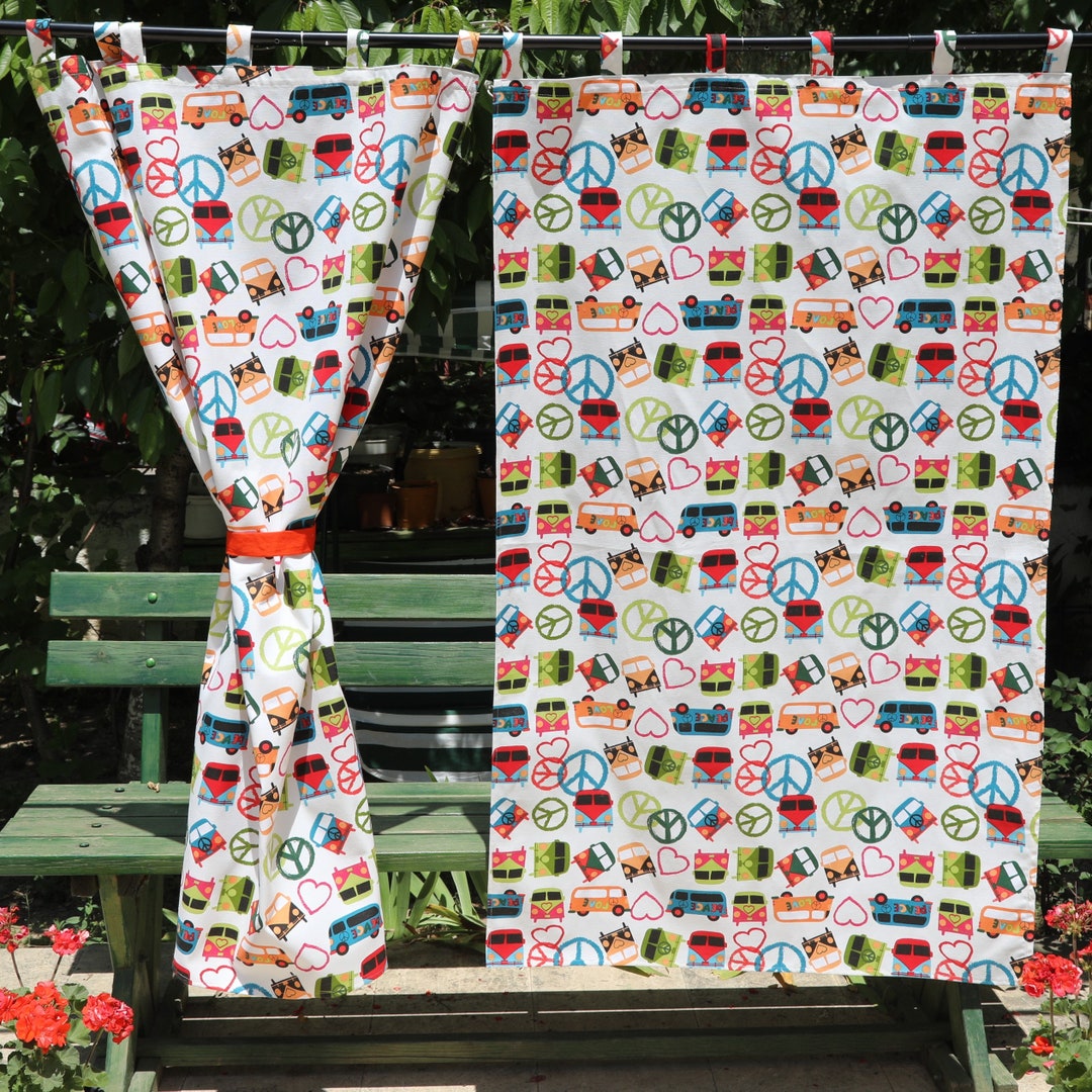Camper Van Curtains, Hippie Window Panels Custom Made RV Curtains ...