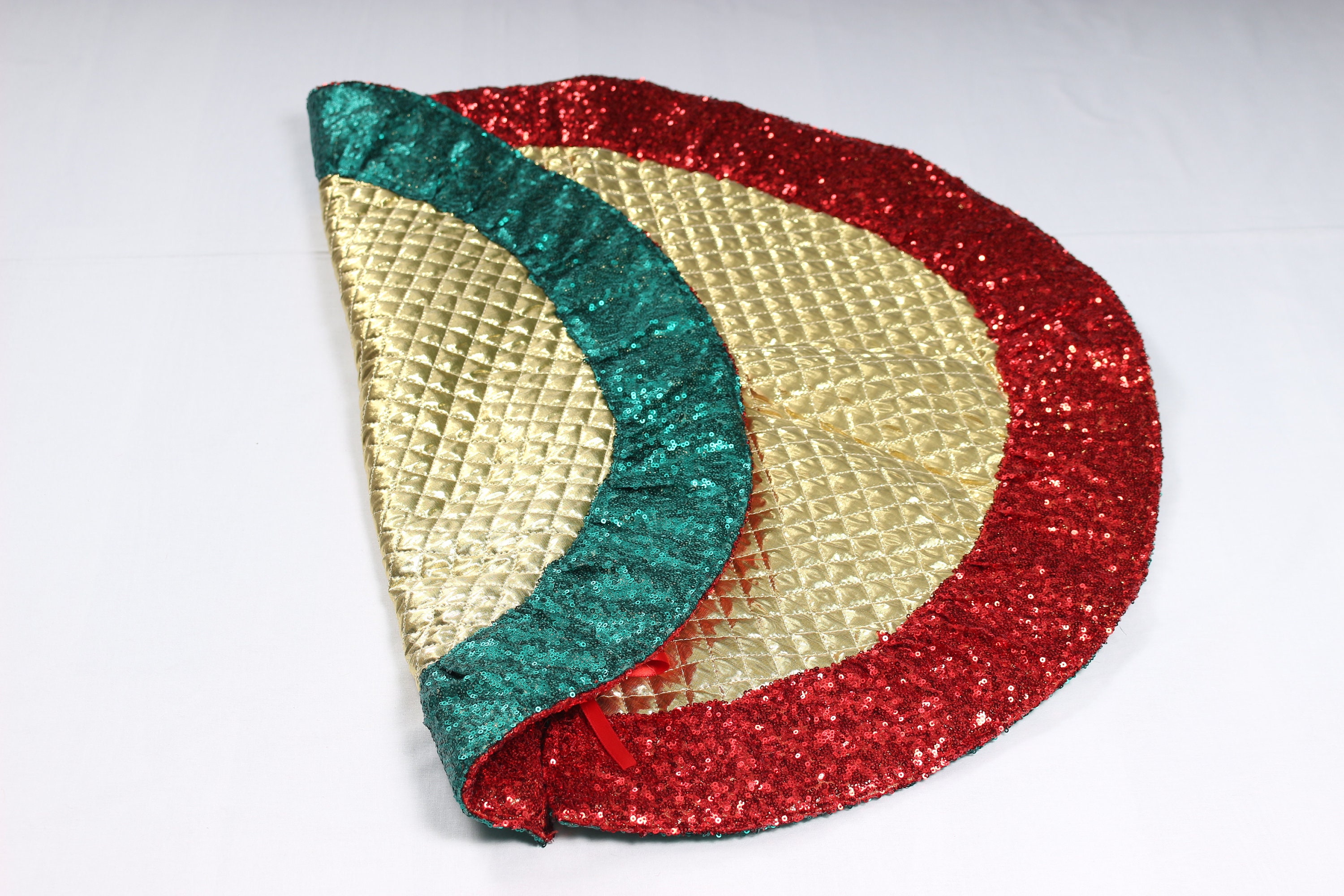 Sequin Tree Skirt Reversible Christmas Tree Skirt Red Tree - Etsy