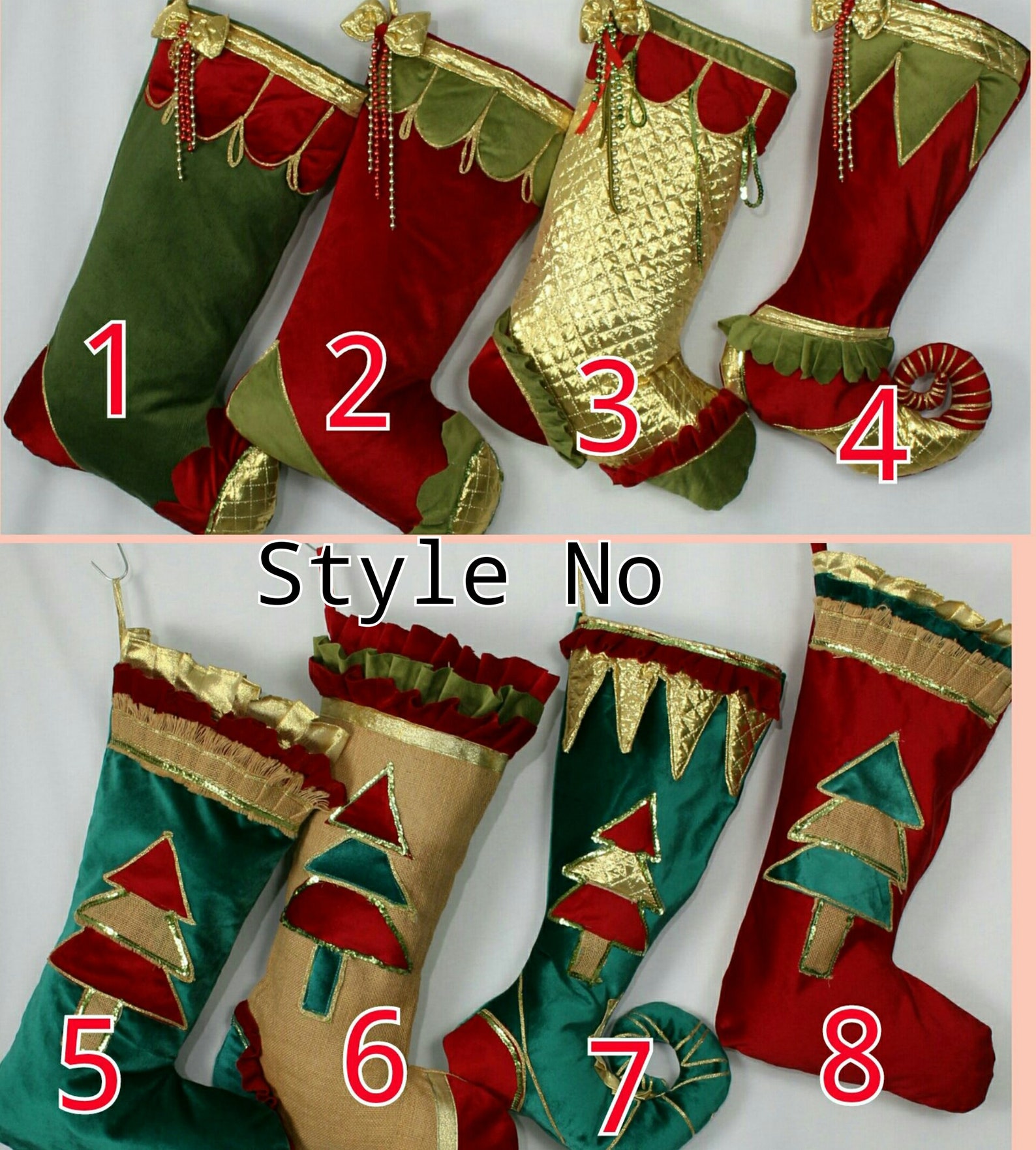 Whimsical Elf Stockings Personalized Christmas Stocking With - Etsy