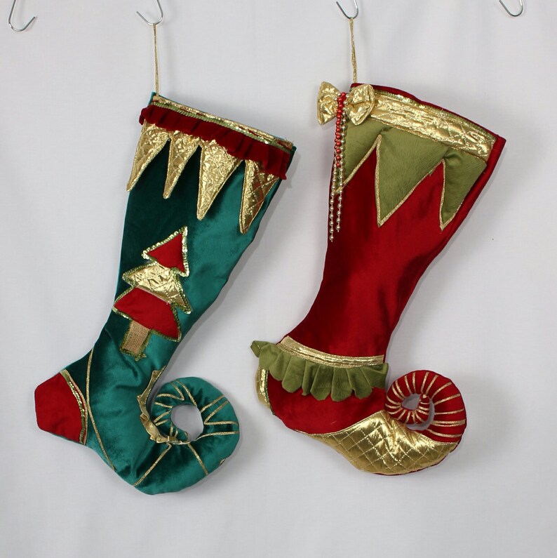 Whimsical Elf Stockings Personalized Christmas Stocking With - Etsy