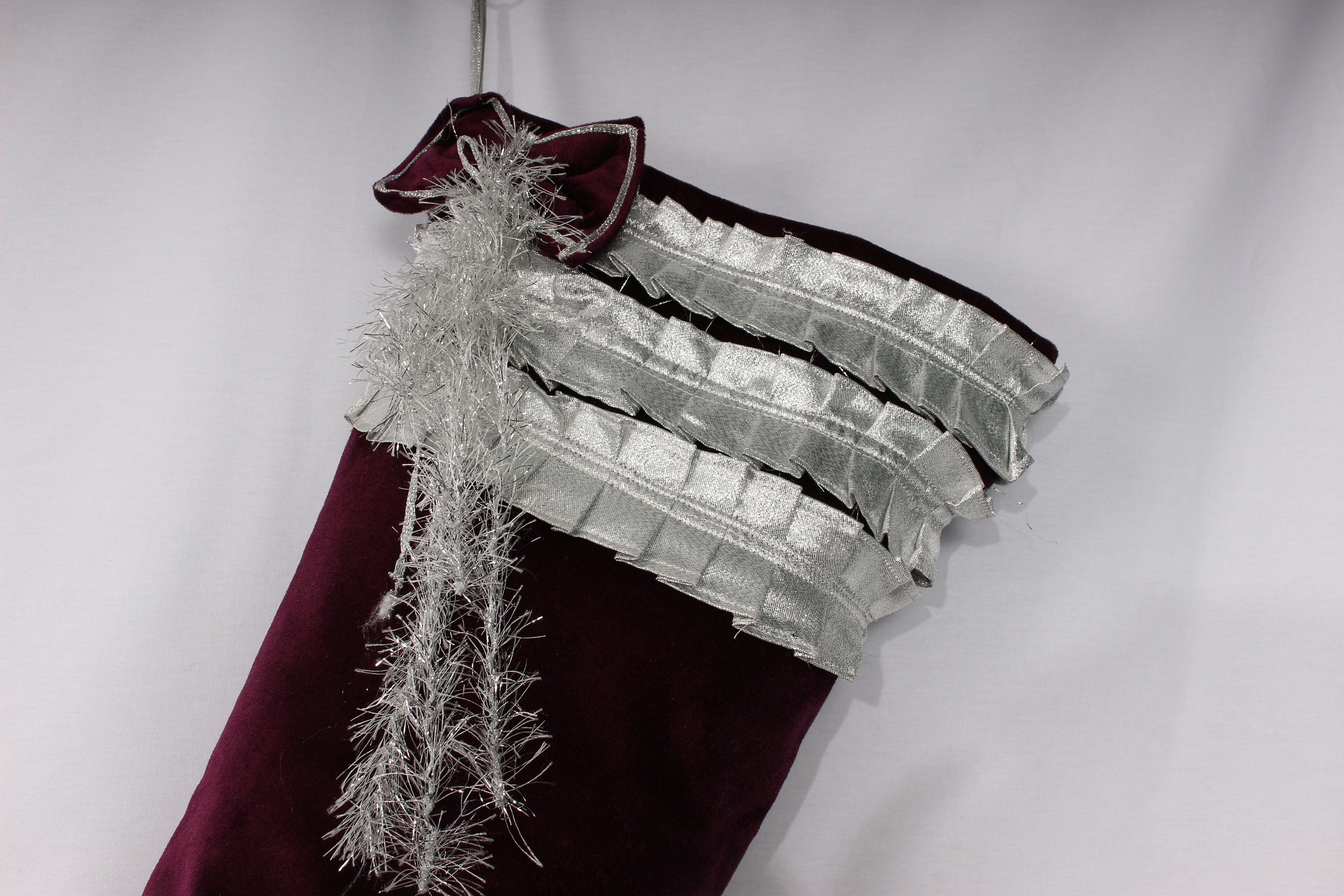 Purple Christmas Stocking Silver Stocking Set Luxury Stocking - Etsy