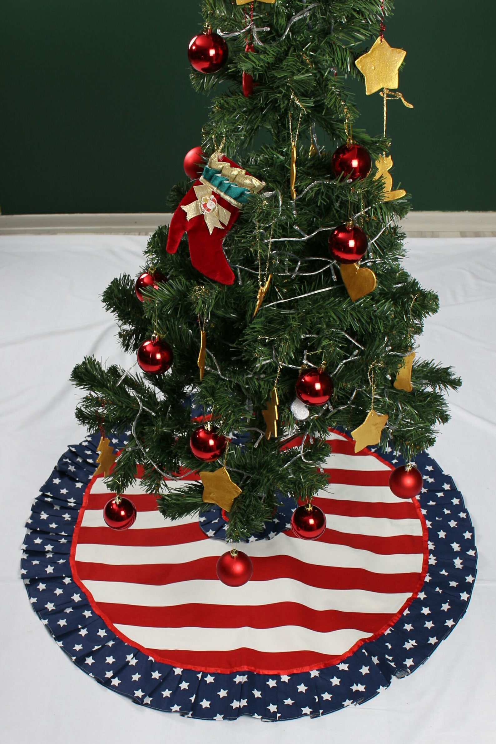 Stars and Stripes Christmas Tree Skirt Patriotic Christmas | Etsy