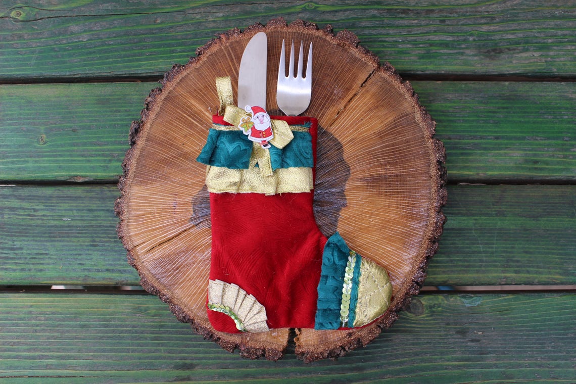 Christmas Silverware Holder Set Christmas Table Decor - Etsy