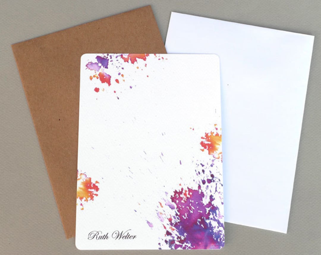 Flat Note Cards, Women's Note Card Gift, Personalized Note Card ...