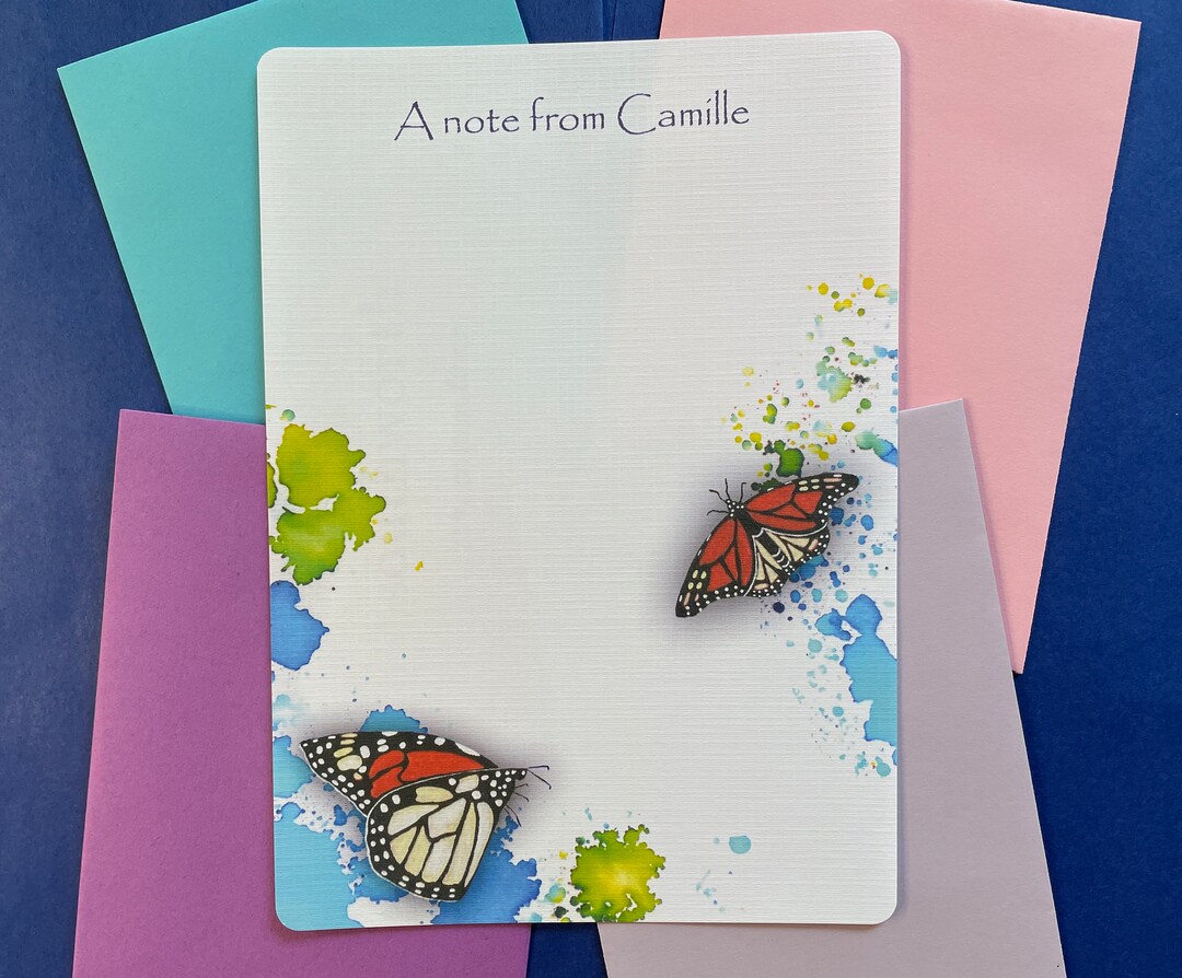 Monarch Butterfly, Personalized Writing Paper Set of 36, Women's Letter ...