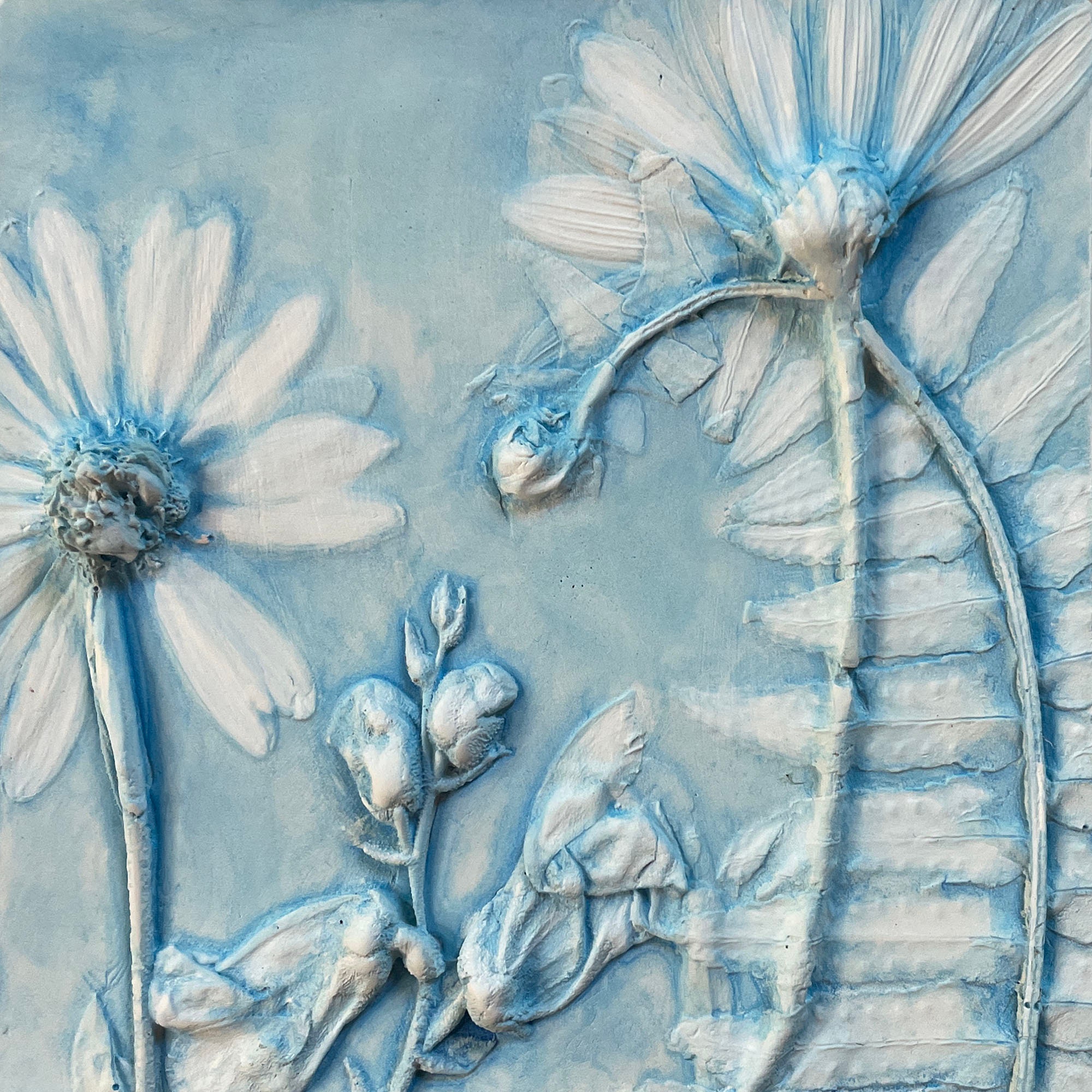 Daisy 3D Flower Fossil Artwork Botanical Bas Relief - Etsy