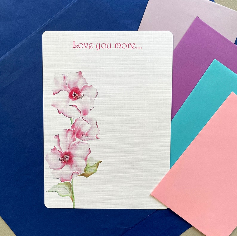 Pink Hibiscus, Personalized Writing Paper Set of 36, Women's Stationery ...