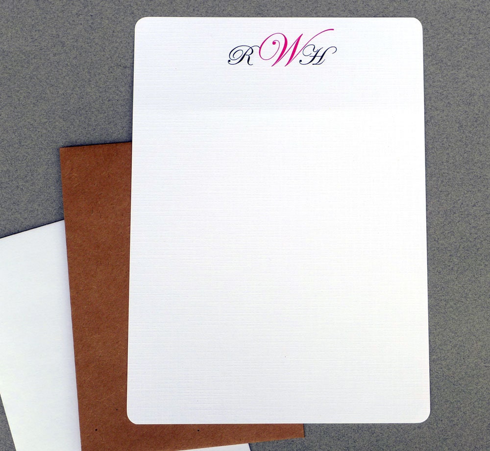 Classic Women's Monogrammed Writing Paper Stationery Set - Etsy