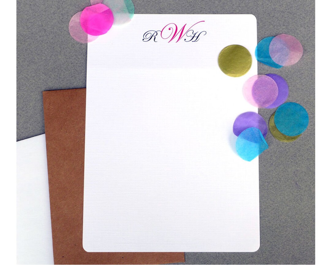 Classic Women's Monogrammed Writing Paper Stationery Set, Simple Men's ...