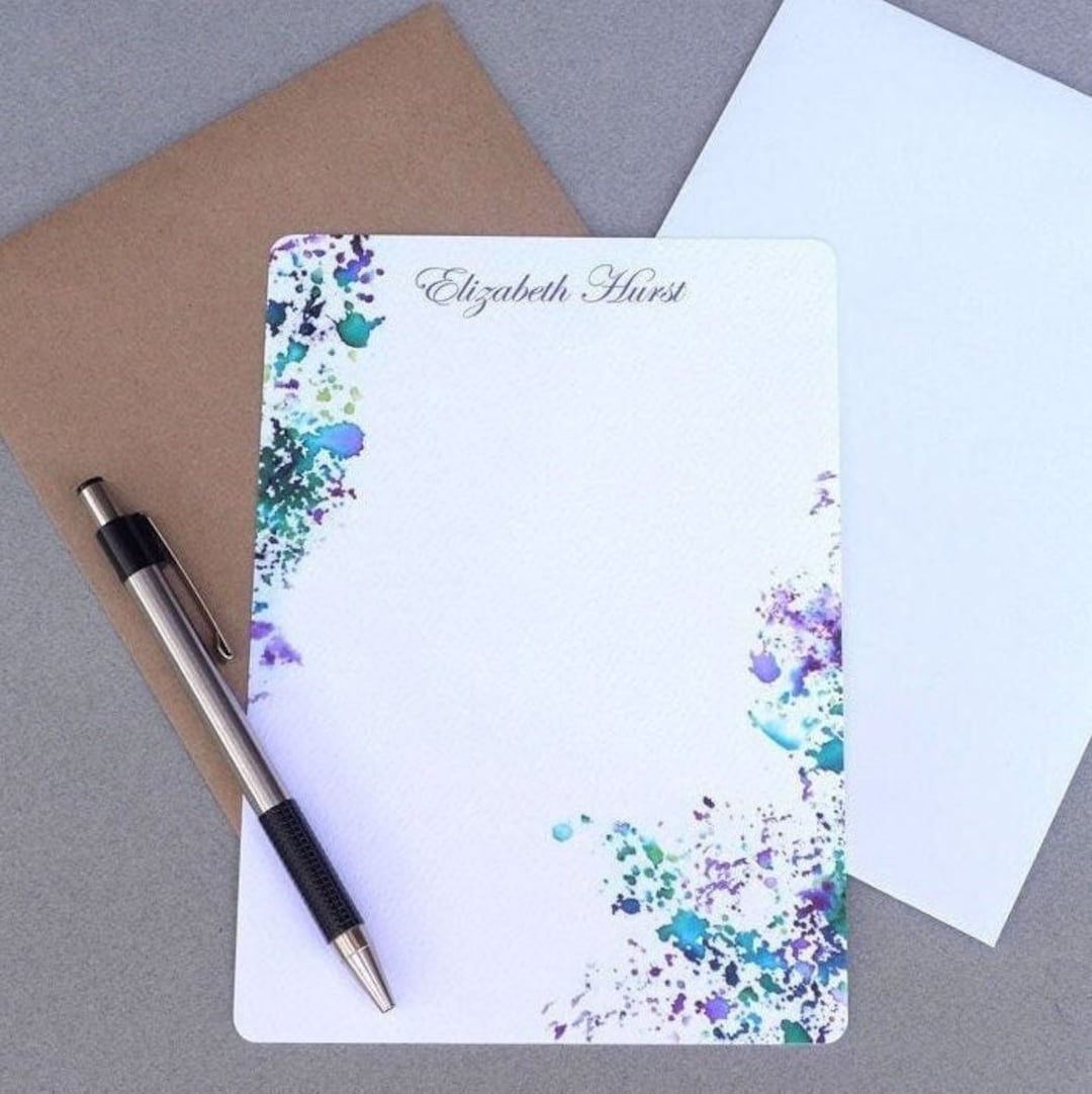 Note Card Set, Personalized Flat Note Cards, Letter Writing Set, Custom ...