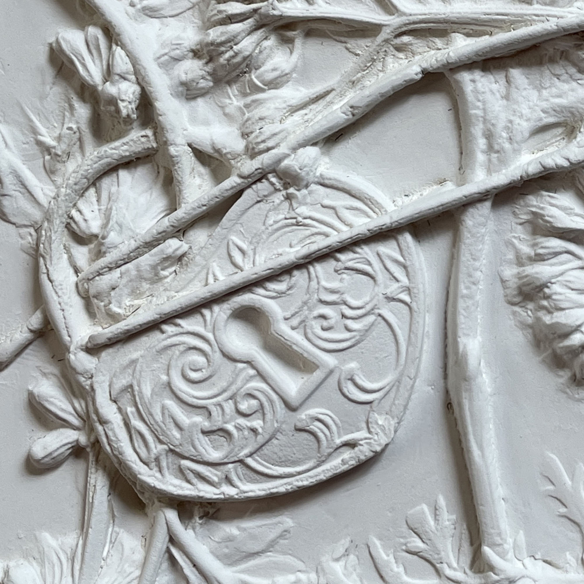 Secret Garden Plaster Wall Art Lock & Key Botanical Bas - Etsy