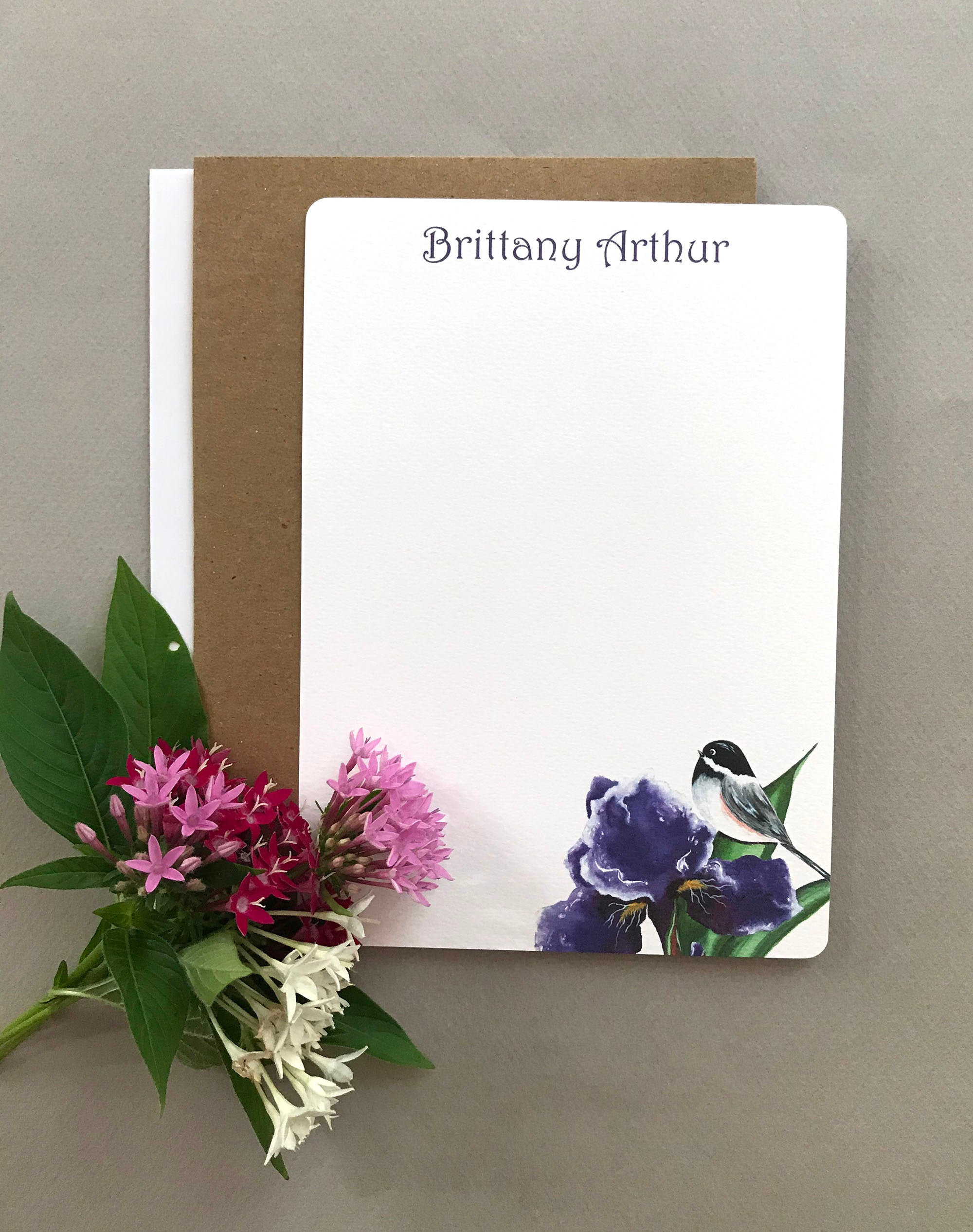 Stationary Personalized Flat Note Cards Set Custom - Etsy