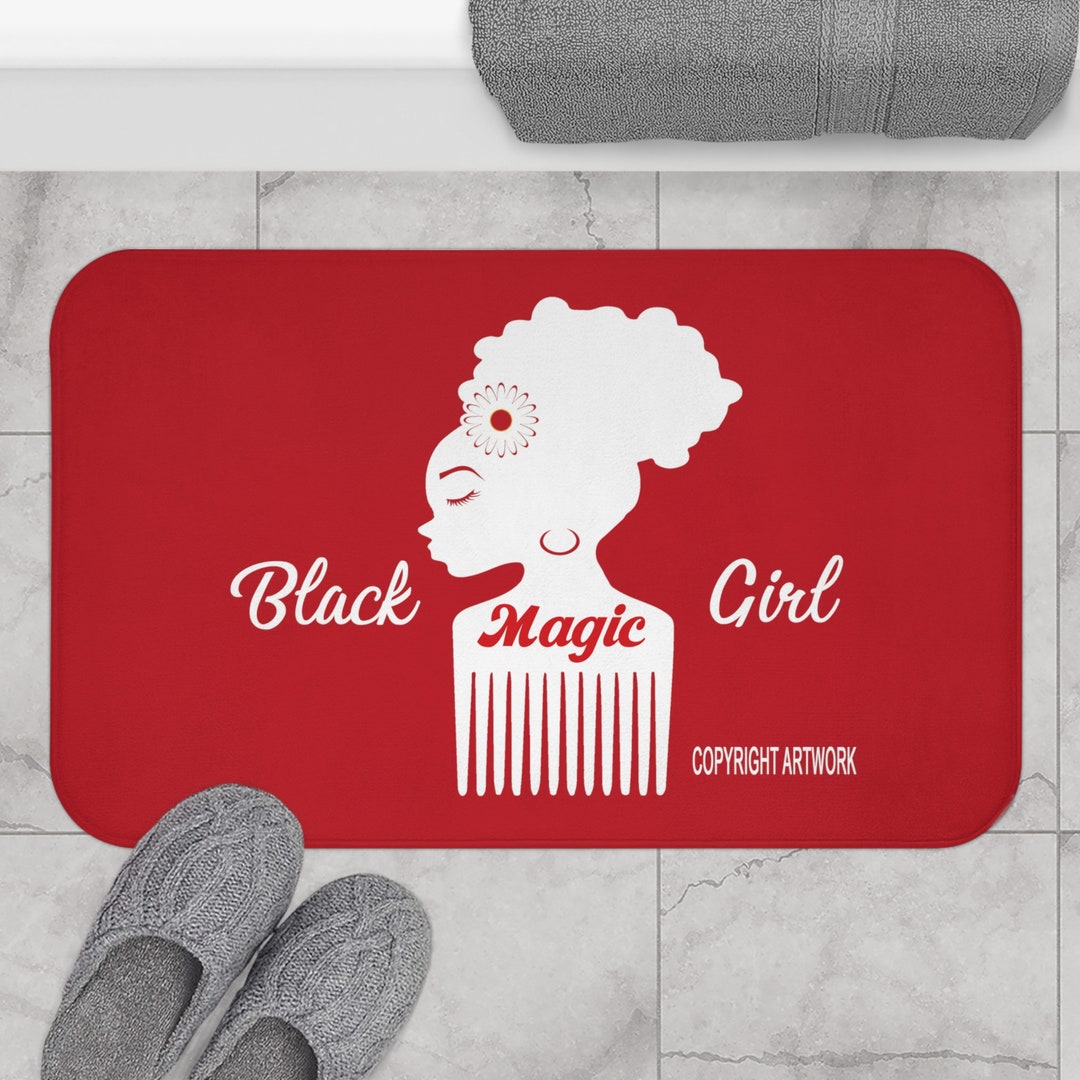 African American Art Ethnic Shower and Bath Mat Diva Decor Black Girl ...