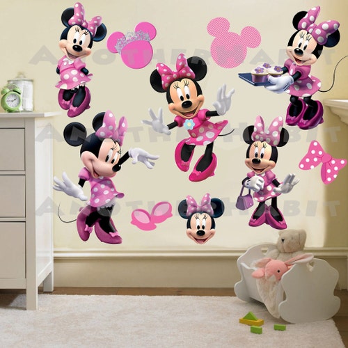 Minnie Mouse Wall Decal 150 Pc Set Minnie Mouse Head With - Etsy