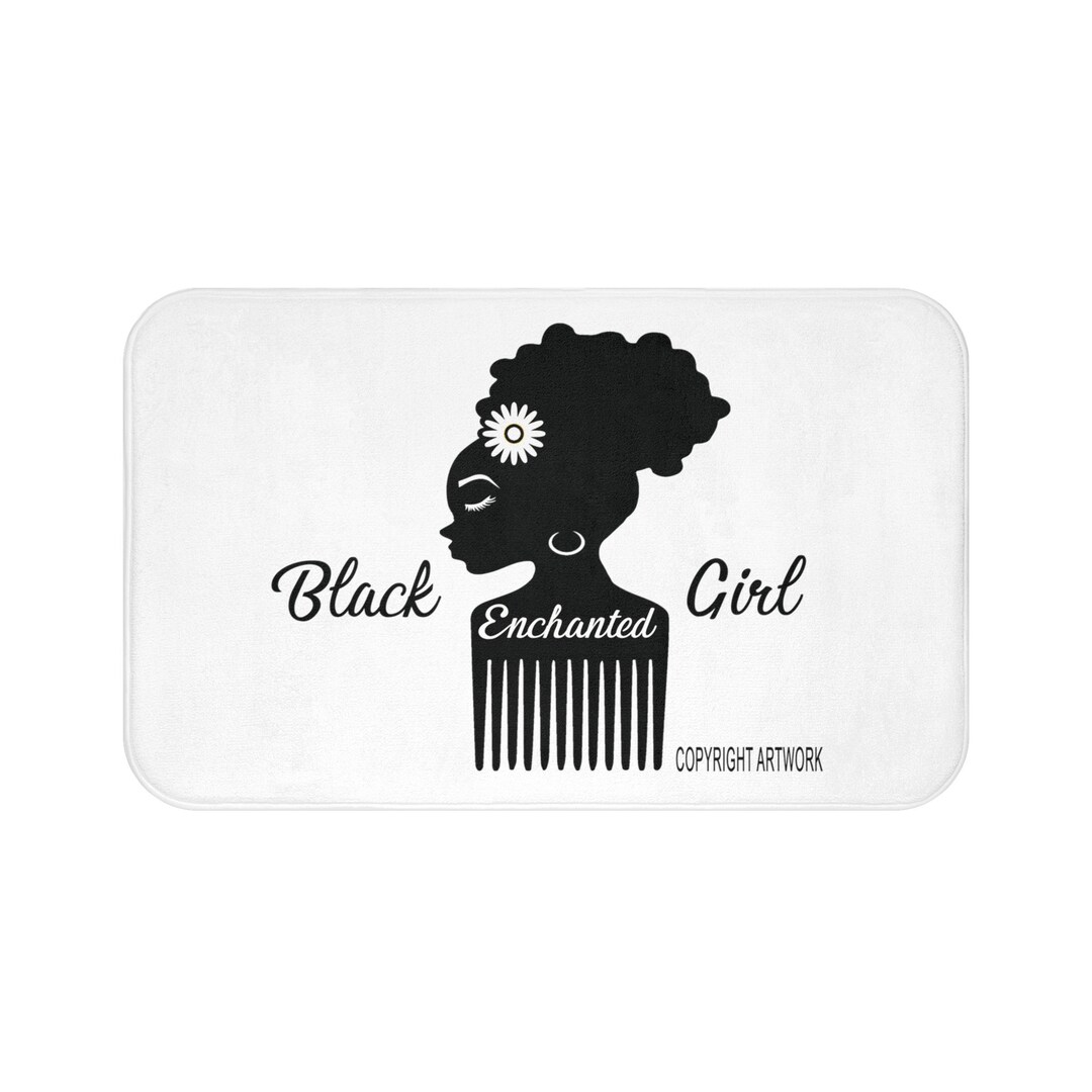 African American Art Ethnic Shower and Bath Mat Diva Decor Black Girl ...