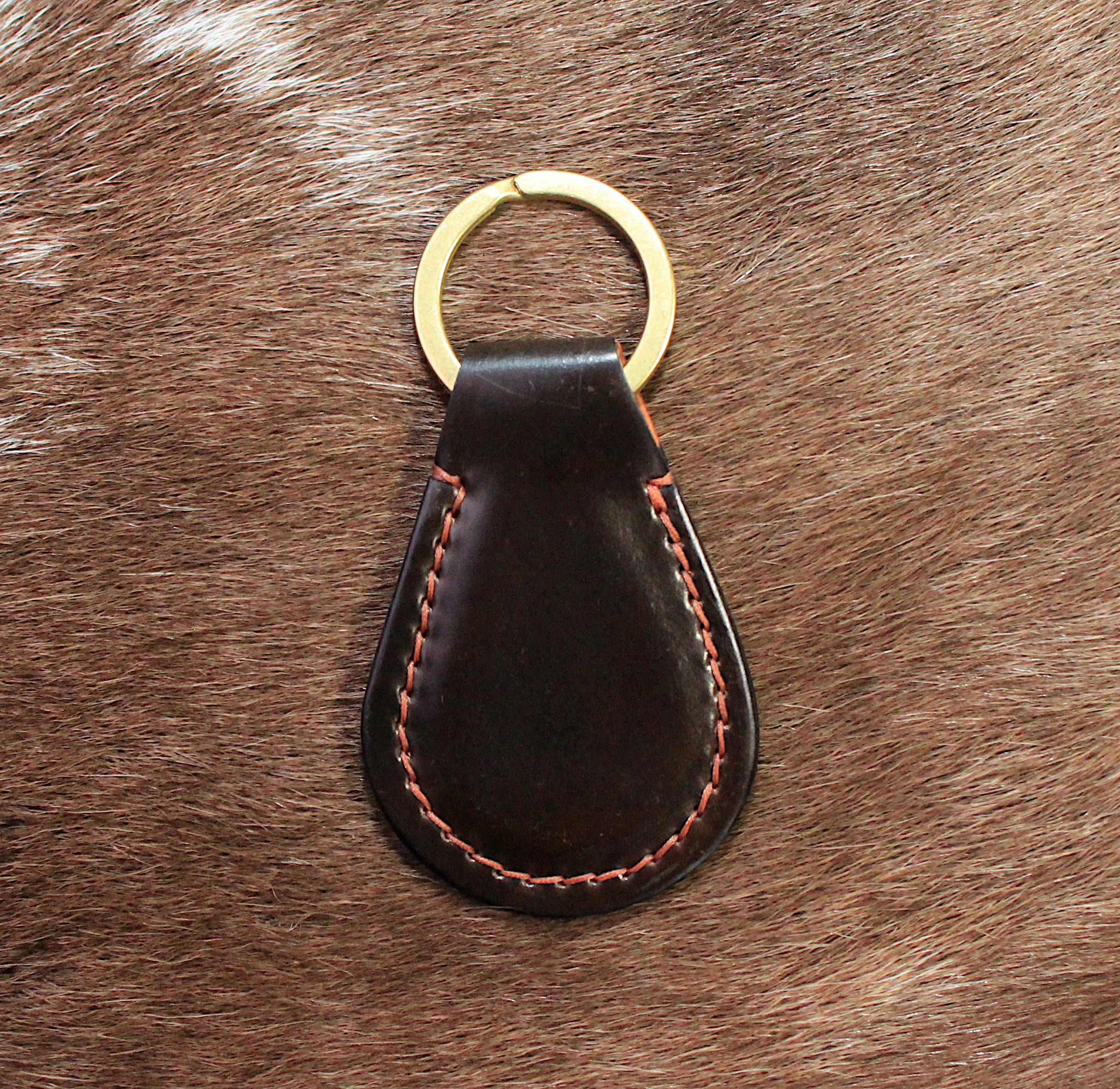 Handmade Shell Cordovan Leather Keychain Saddle Stitched by Hand Using ...