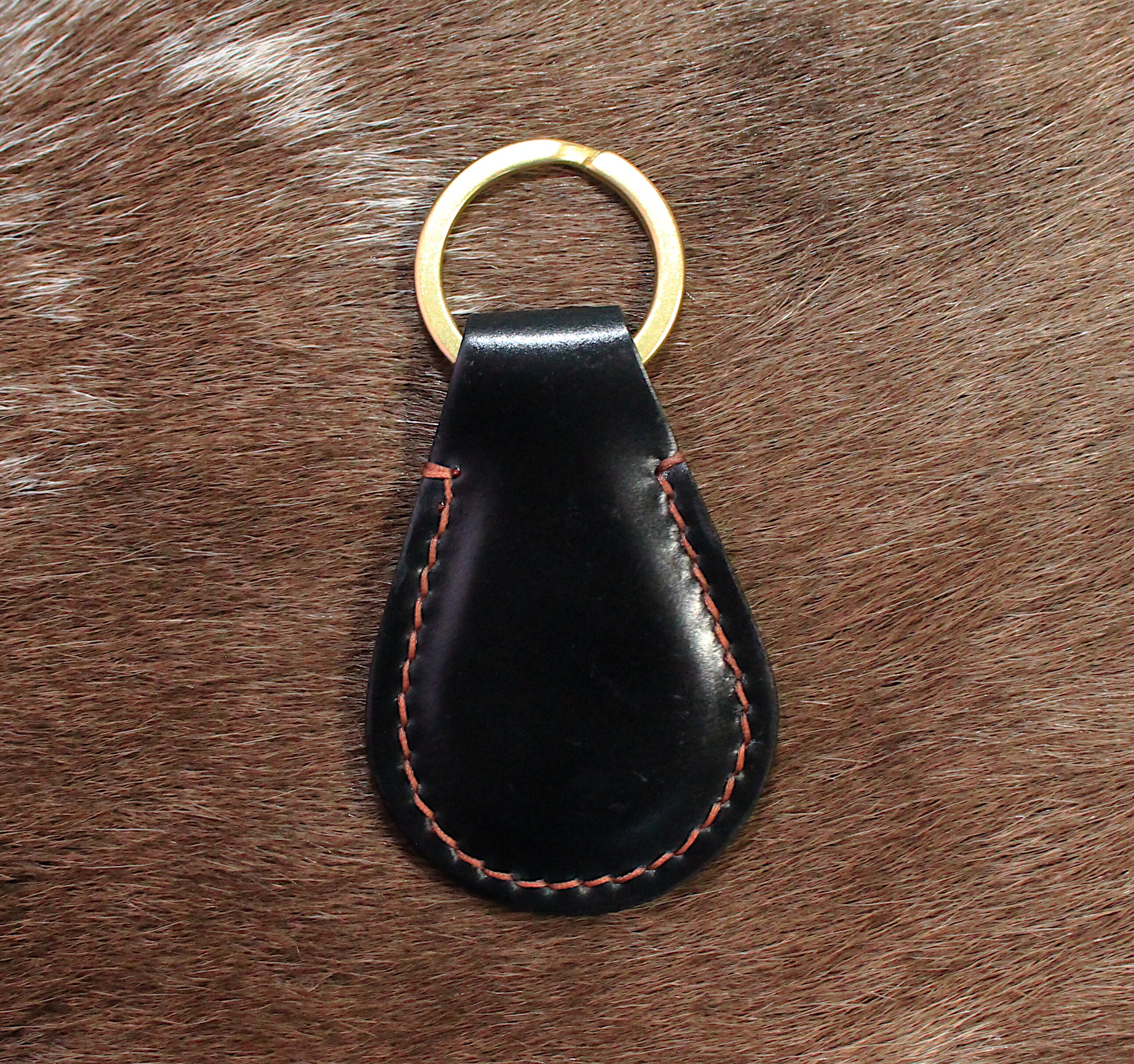 Handmade Shell Cordovan Leather Keychain Saddle Stitched by Hand Using ...