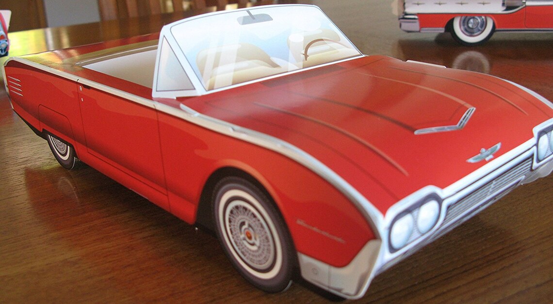 FREE SHIP 18 Assorted RED Classic Cars * Kids Food Box Tray * Table ...