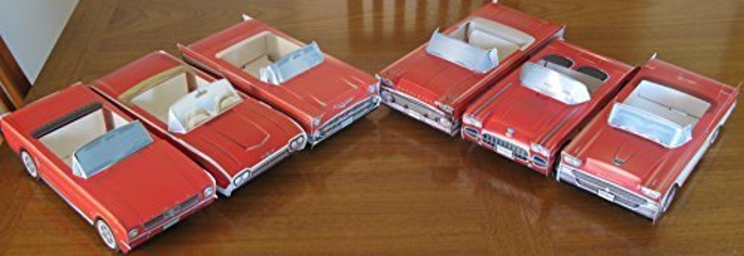 FREE SHIP 18 Assorted RED Classic Cars * Kids Food Box Tray * Table ...