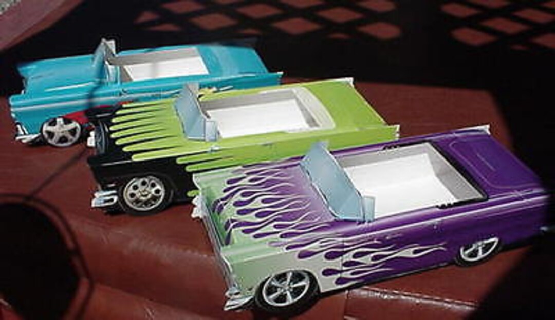 FREE SHIP 6 ~ Assorted Hot Rod Cardboard Car Kids Food Box Trays Party ...