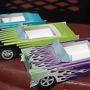 FREE SHIP 6 ~ Assorted Hot Rod Cardboard Car Kids Food Box Trays Party ...