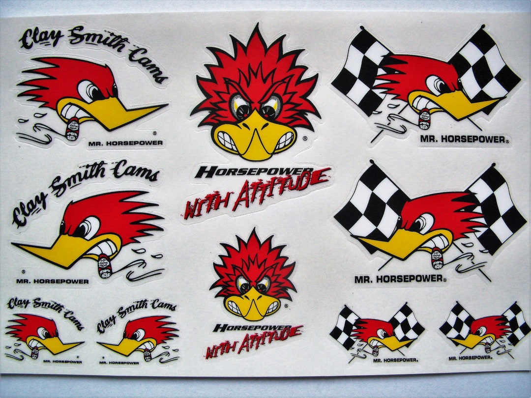FREE SHIP ~ 10 Clay Smith Die Cut Decals / Sticker 1950,s Vintage Look ...
