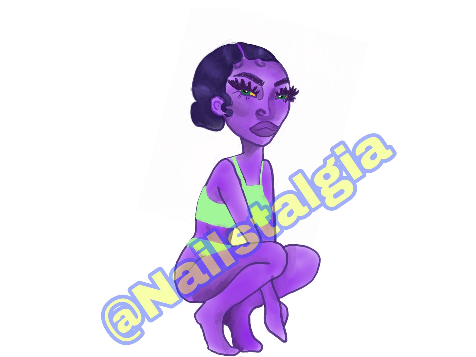 Purple Alien Baddie Woman PNG | Etsy
